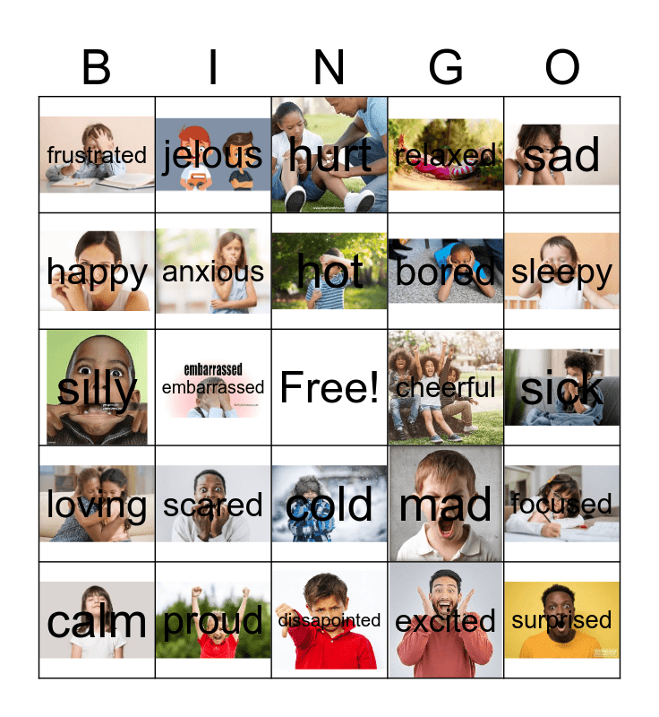 Emotion Bingo Card