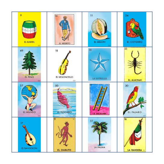 Loteria Bingo Card