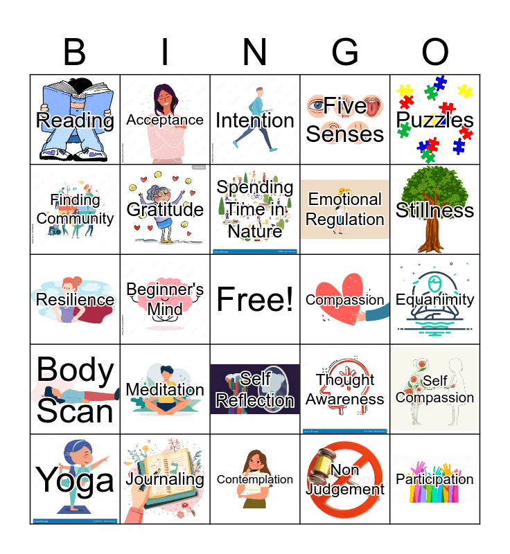 Mindfulness BINGO Card