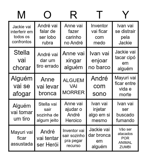BINGUIN DO MORTY Bingo Card