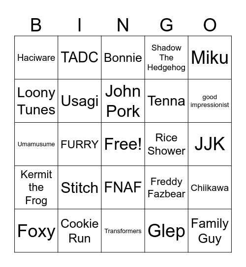 AJ and Remmy's On Tap Adventures Bingo Card