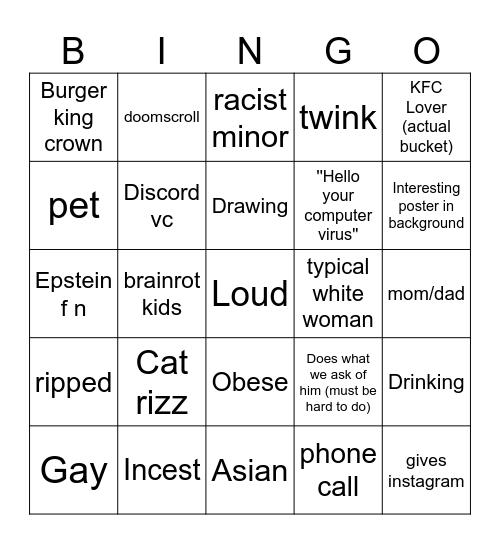 OME Bingo Card