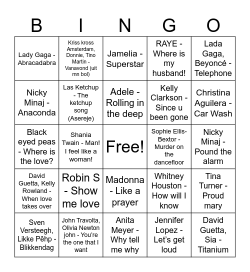 Jansen & Jansen Drag Brunch Bingo Card