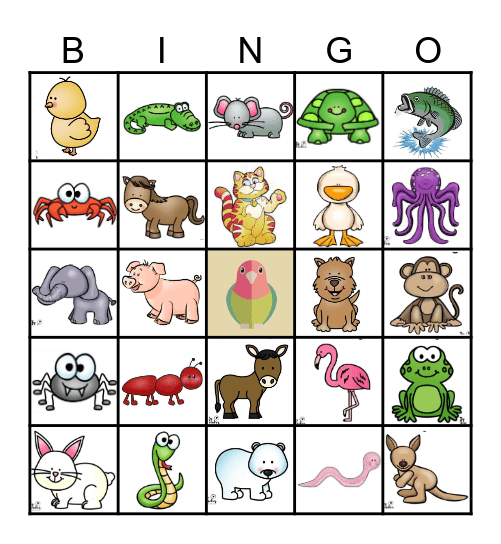Animal Walks Bingo Card