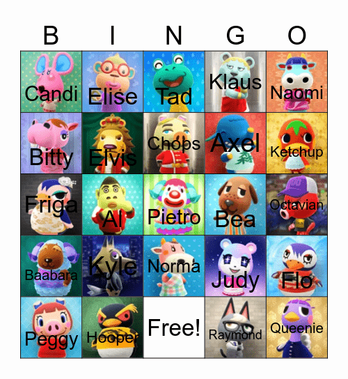 Animal Crossing Bingo Card