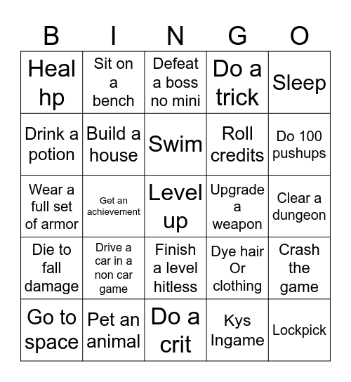 W anygame bingo W Bingo Card