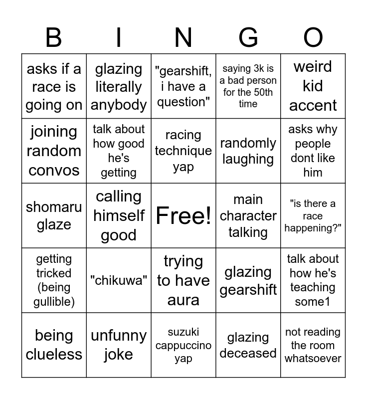 marxx bingo board Bingo Card