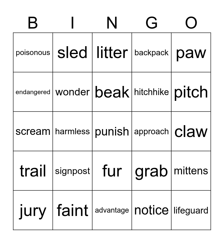 Review (units 1 - 3) Bingo Card