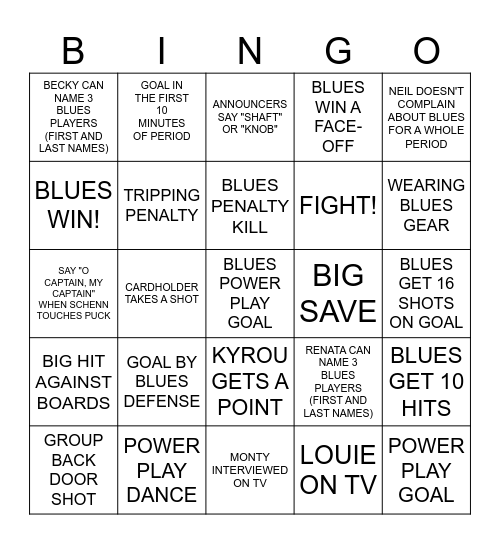 BLUES BINGO! Bingo Card