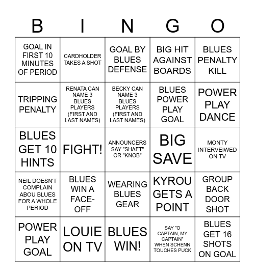 BLUES BINGO! Bingo Card