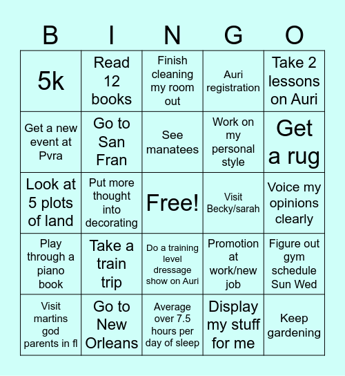 Emily 2026 Bingo Card