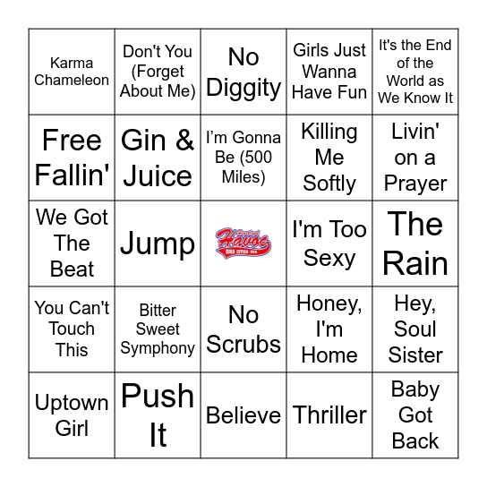 80s & 90s Bingo Card