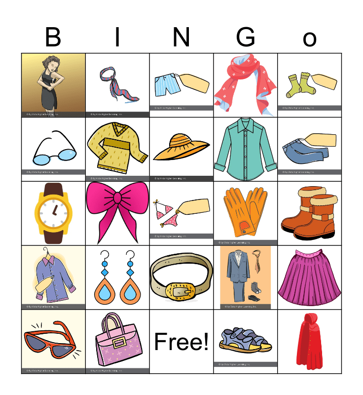 Ropa Bingo Card