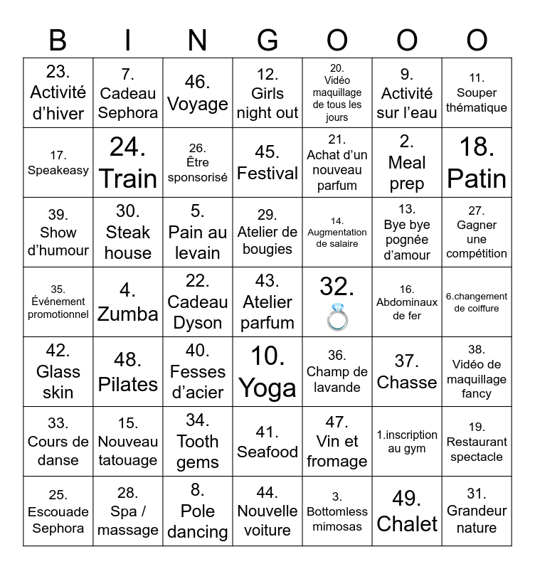 GLOW UP 2026 Bingo Card