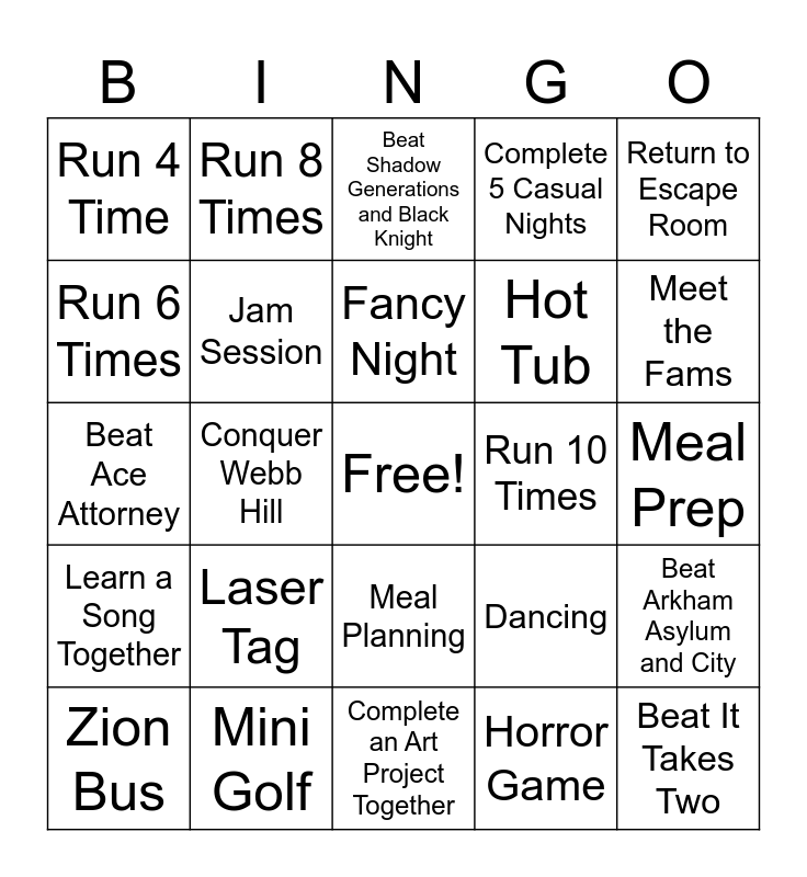 Stock-Syd Date Bingo/Romantic Night/Vegas Pass Bingo Card