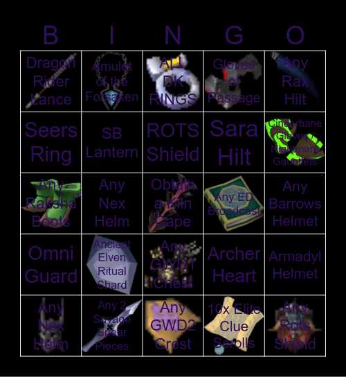 Runescape 3 Bingo Card