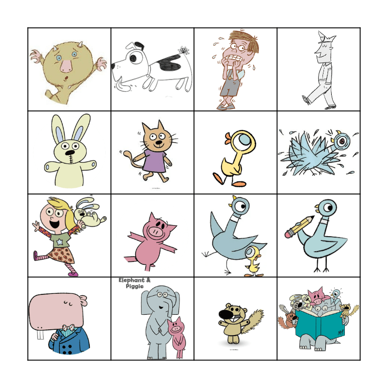 Mo Willems Birthday Bingo Card