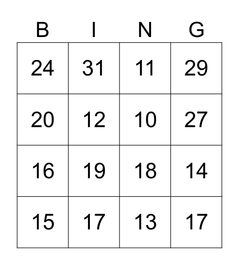 Bingo Card