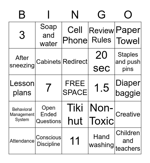 APPLE Bingo Card