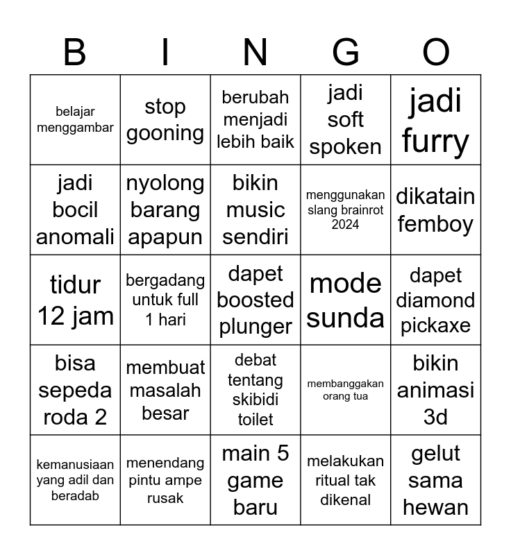 2026 Xavier bingo list Bingo Card