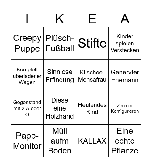 IKEA BINGO Card