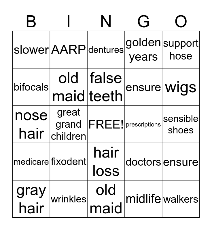 OVER THE HEAD Bingo Card