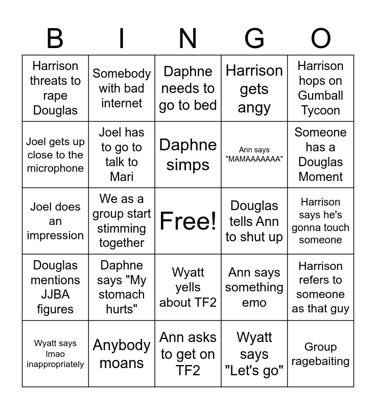 VC Bingo Card