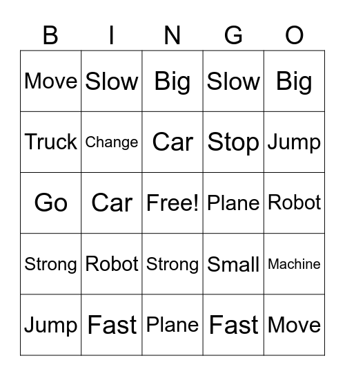 PPP ESL Lesson Plan – “Transformers!” (A1.1–A1.2). Bingo Card