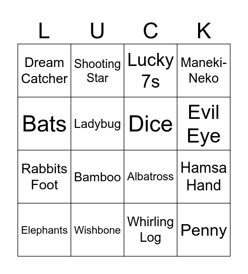 Lucky Bingo Card