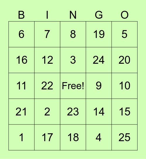 Shamrock 'n' Roll Bingo Card
