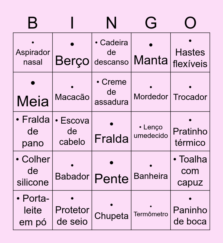 CHÁ DE FRALDA DA CECI Bingo Card