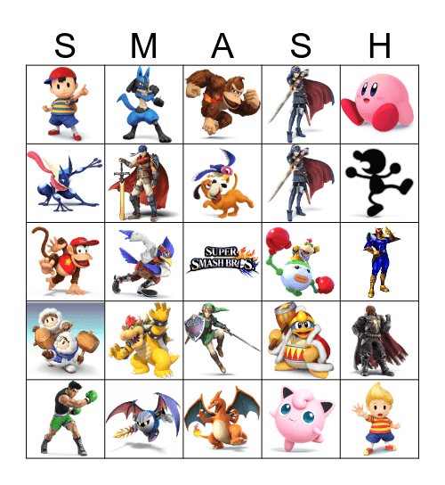 Super Smash Bros. Bingo Card