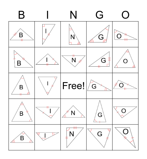 Proving Congruent Triangles Bingo Card