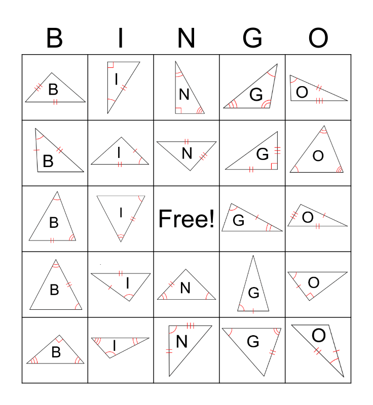 Proving Congruent Triangles Bingo Card