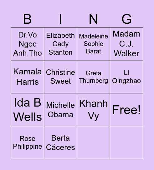 Women's History Month BINGO! Bingo Card