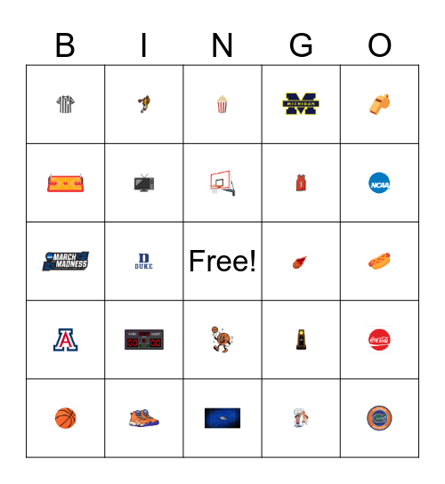 March Madness Bingo Card