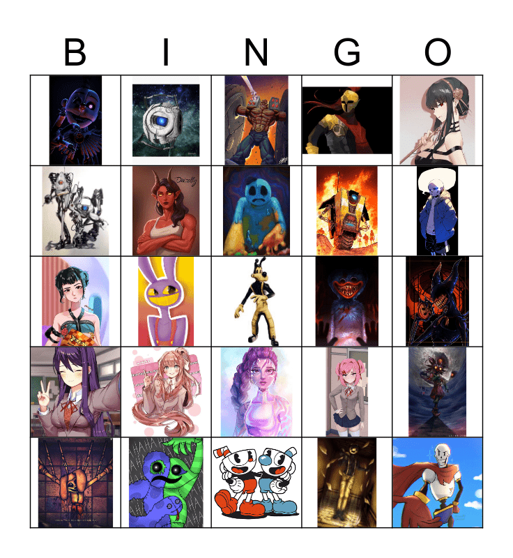 Favorite characters Bingo Card