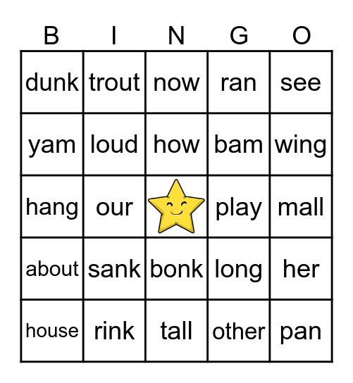 1st Grade Fundations Unit 10 Bingo Card