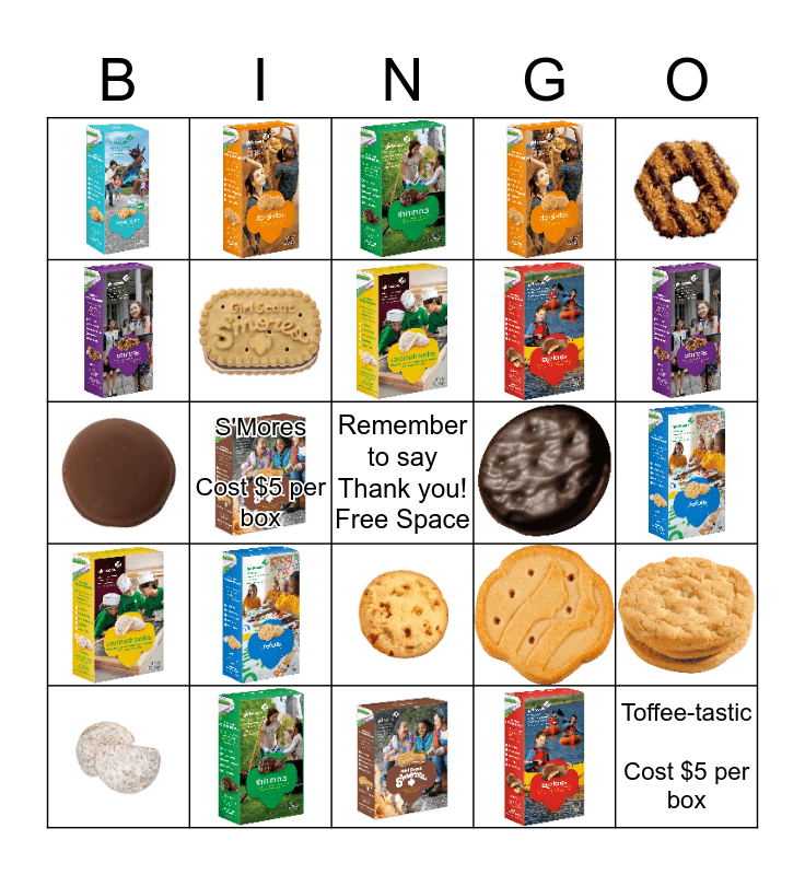 Cookie Bingo Card