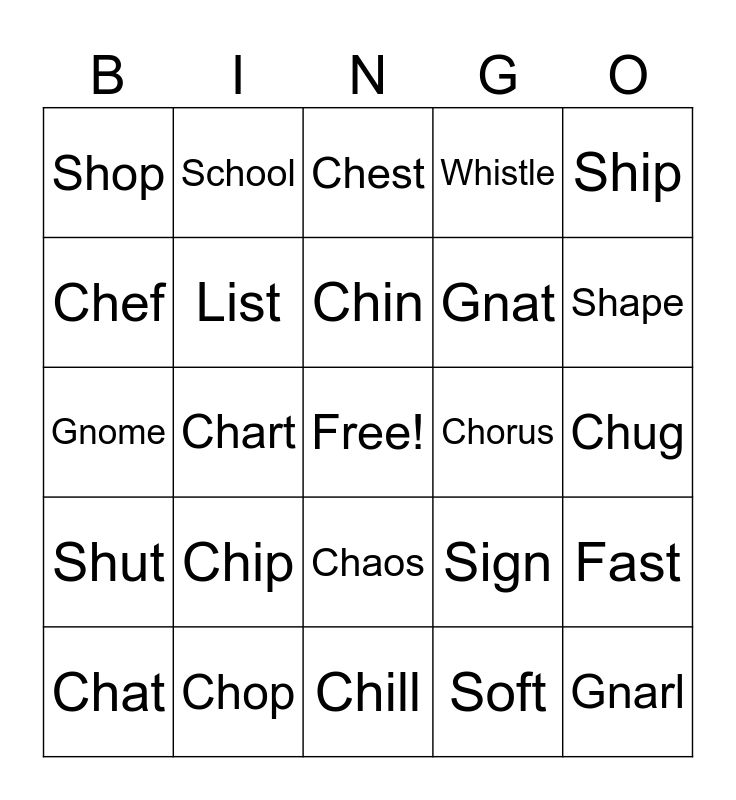 Bingo UFLI Lesson 118 Bingo Card