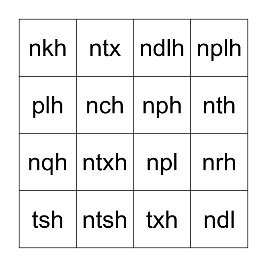 Tsiaj Ntawv Txiv Bingo Card