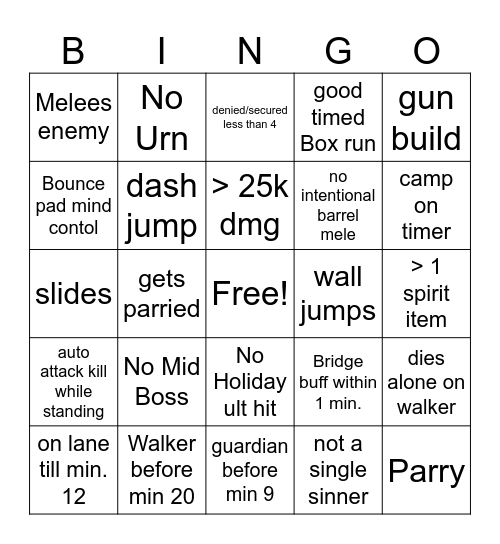 Mingo Bingo Card