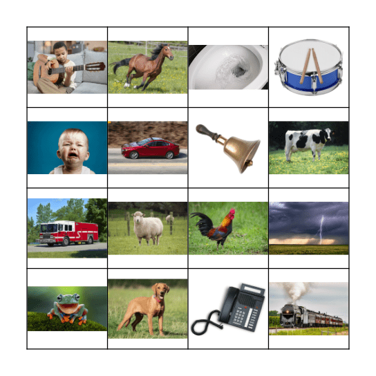 Sound Bingo Game Bingo Card
