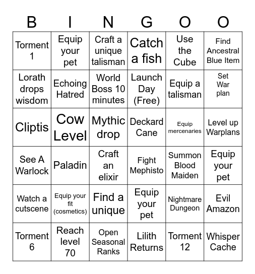 Cliptonian Legion Launch Bingo Card