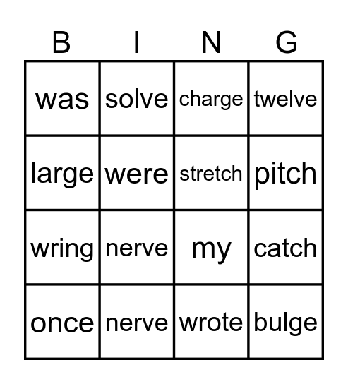 Unit 5 Sound Spelling Bingo Card