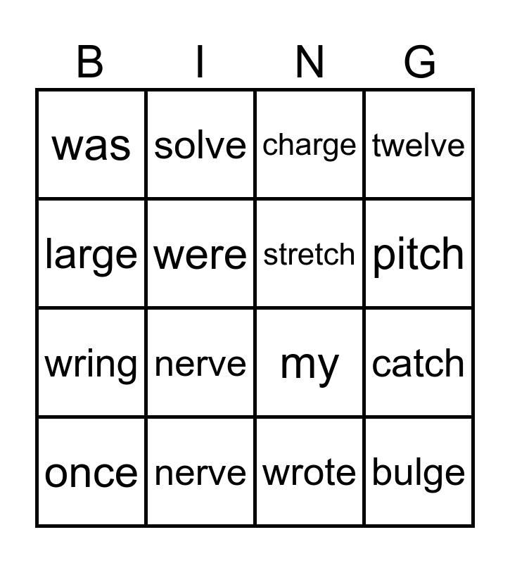 Unit 5 Sound Spelling Bingo Card