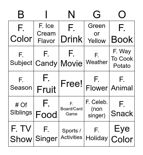 Class of 2030 BINGO Card