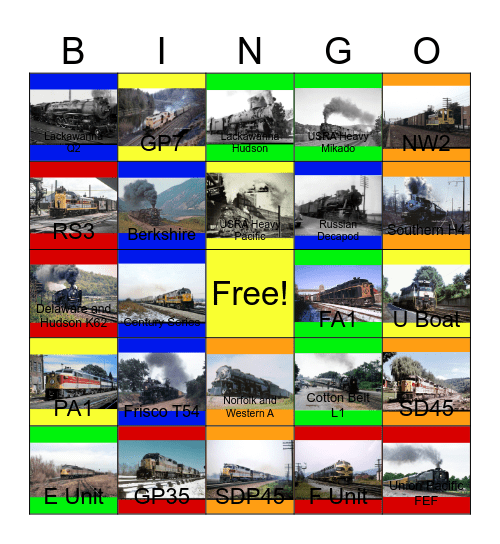 Memories of the Erie-Lackawanna and St Louis Steam Spectacular Bingo Card