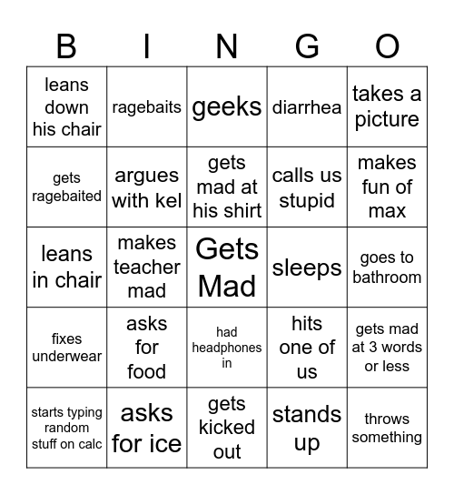 Nash Bingo Card