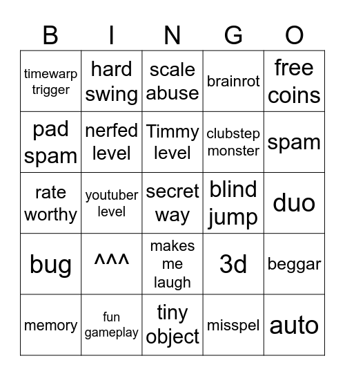GD BINGO Card